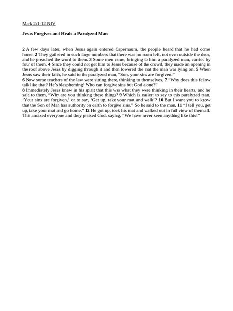 Mark 2 Pdf Jesus Disciple Christianity