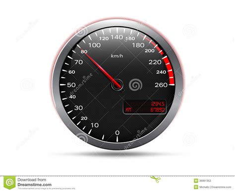 Analogue Speedometer Stock Vector Illustration Of Needle 36961353