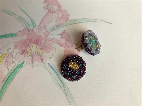 Czech Beads Crochet Earringsvintage Czech Glass Turquoise Gold