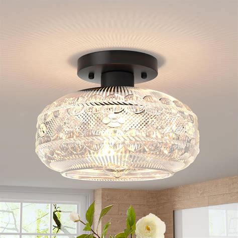 Black Semi Flush Mount Ceiling Light Hallway Light Fixture Ceiling