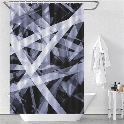 Geometric Abstract Art Minimalist Line Shower Curtain
