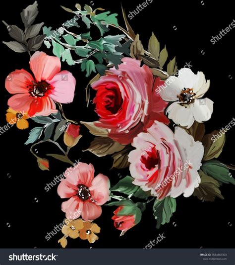 Spring Summer Fantasy Flower Romantic Design Ilustración De Stock
