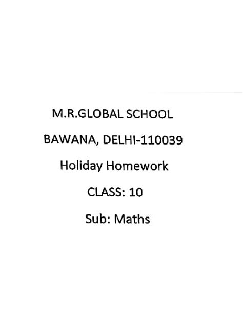 Class 10 Maths Worksheet4 Pdf
