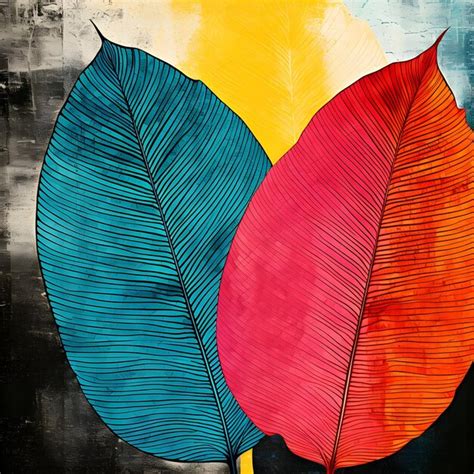 Premium Ai Image Colorful Leaf Background