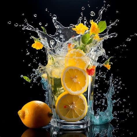Premium Photo Refreshing Glass Of Lemonade Is Poured Showcasing The