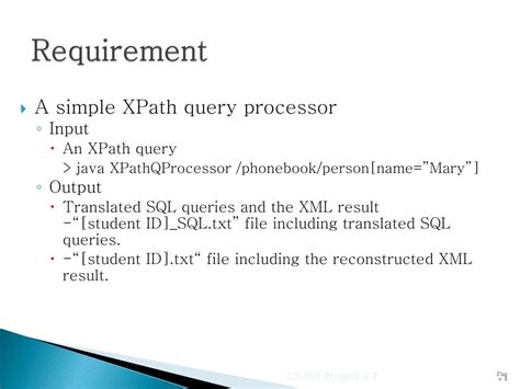 Ppt Cs360 Project 2 An Xml Storing And Querying System Powerpoint
