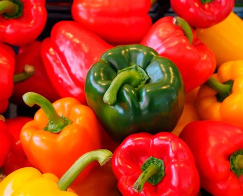 Pimientos Morrones Rojos Verdes Y Amarillos La Guía De Las Vitaminas