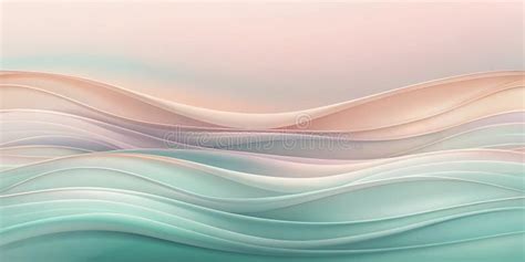 Serene Pastel Waves Abstract Background Of Fluid Undulating Lines In