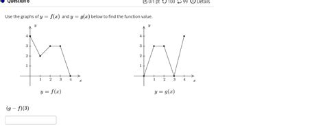 solved use the graphs of y f x and y g x below to find the