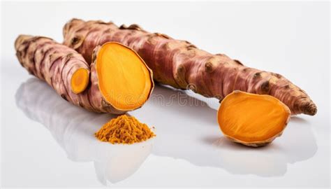 A Yellow Root With Orange Peelings On A White Background Stock Illustration Illustration Of