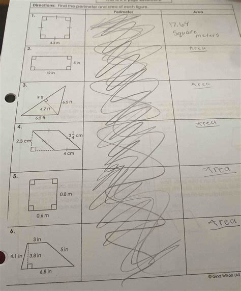 Solved Directions Find The Perimeter And Area Of Each Figure