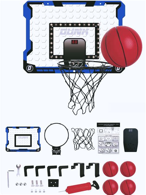 Led Basketball Hoop Electronic Scoring Wall Mounted Portable Basketball Net For Indooroutdoor