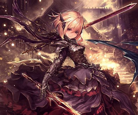 Blonde Warrior With Sword Hd Anime Wallpaper By Tachikawa Mushimaro