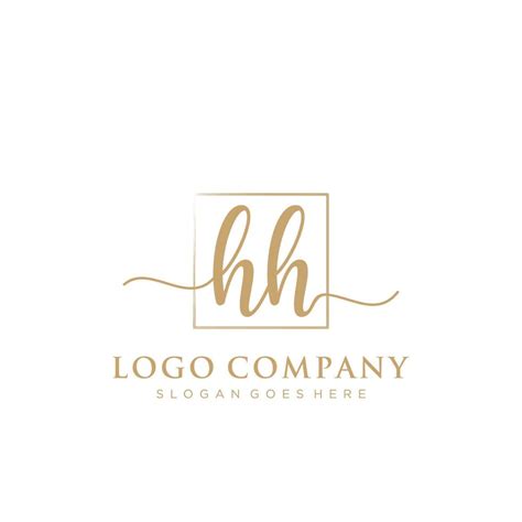 Initial Hh Feminine Logo Collections Template Handwriting Logo Of