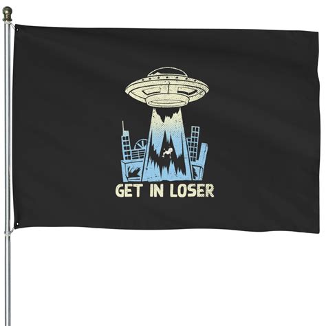 Alien Abduction Skyline Funny Ufo Extraterrestrial Alien House Flags