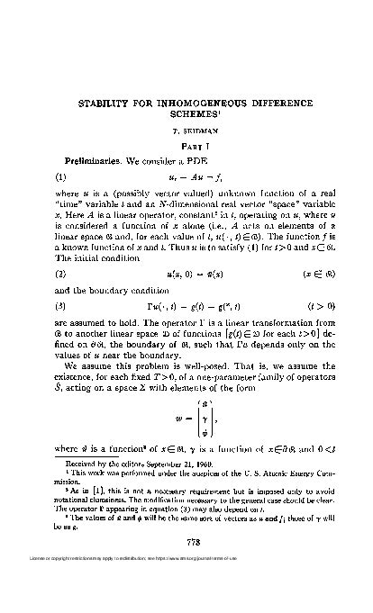 Pdf Stability For Inhomogeneous Difference Schemes