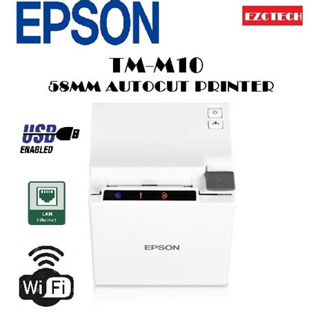 Epson Tm M10 2in 58mm Thermal Receipt Printer Auto Cutter Usb