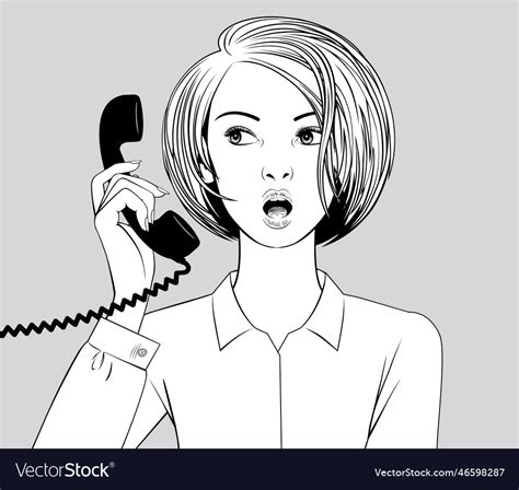 Short Haired Blonde Girl With A Scared Face Vector Image