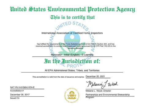 U S Epa Certifies Internachi As A Lead Safe Certified Rrp Training Provider