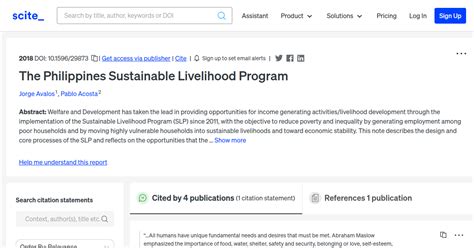 The Philippines Sustainable Livelihood Program Scite Report