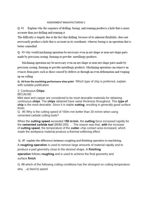 Manufacturing 2 Assignment Download Free Pdf Machining Building