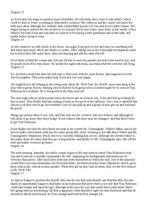 To Kill A Mockingbird Chapter 21 Summary