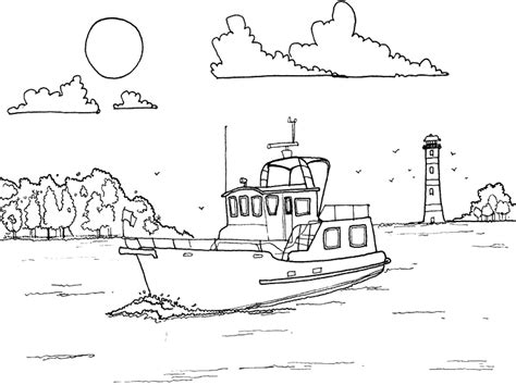 Dessins De Bateaux à Colorier