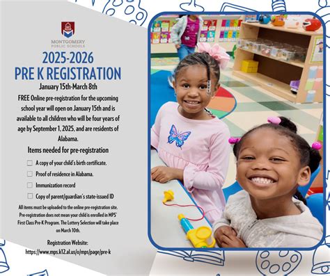 Pre Registration For Montgomery Public Schools 2025 2026 Pre K Program