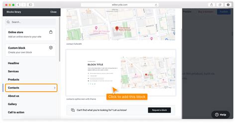 contacts block sitebuilder