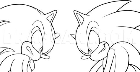 Sonic And Shadow Drawing Outline