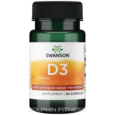 Swanson High Potency Vitamin D 3 1000 Iu 30 Capsules