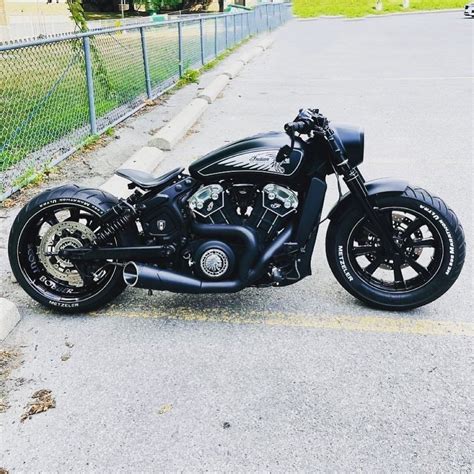 Custom Built Indian Scout Bobber Exhaust Sound Walk Around Modified