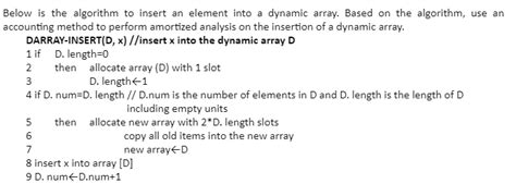 Solved Below Is The Algorithm To Insert An Element Into A Chegg Com