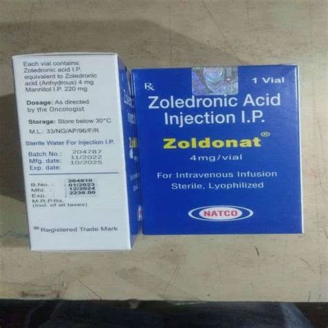Zoldonat Zoledronate 4mg Injection At ₹ 2234vial Zoledronic Acid