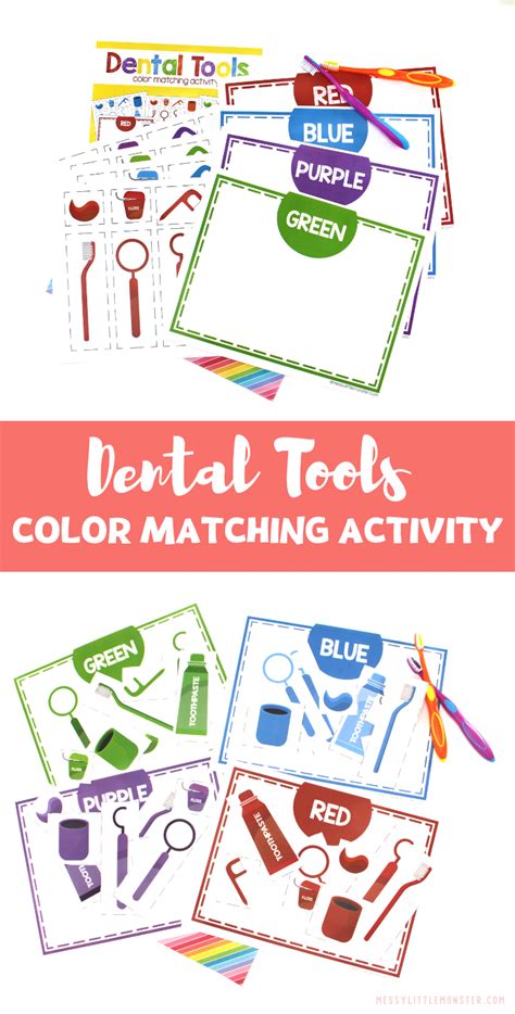 Dental Health Color Matching Activity Dental Health Activities
