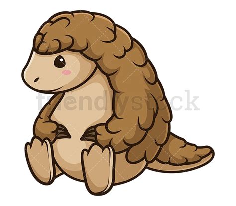 Chibi Kawaii Pangolin Cartoon Clipart Vector Friendlystock