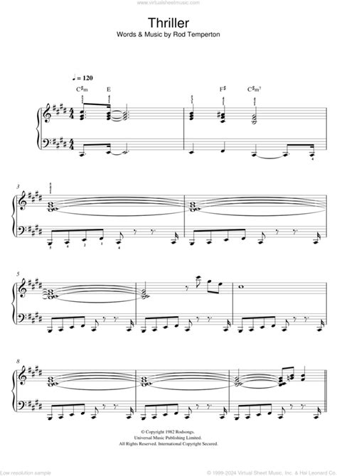 Thriller Sheet Music For Piano Solo Pdf Interactive