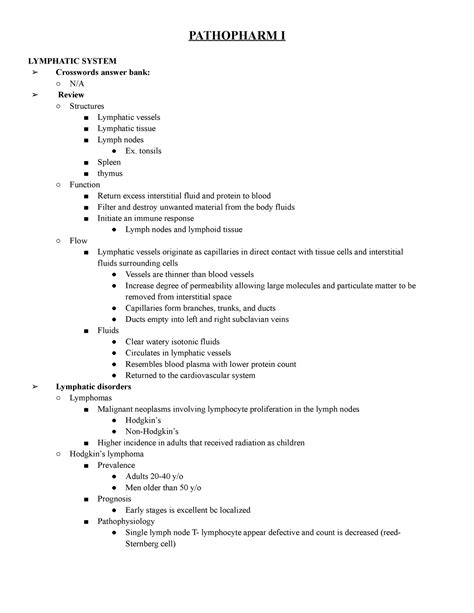 Lymphatic System Patty Supkos Notes Before James Oberlander Started