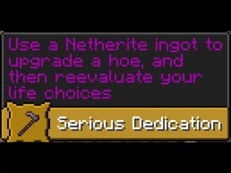 Minecraft 1171 Serious Dedication Advancement Youtube