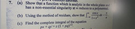 Solved A Show That A Function Which Is Analytic In The
