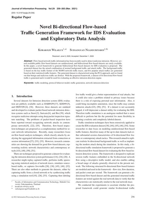 Pdf Novel Bi Directional Flow Based Traffic Generation Framework For Ids Evaluation And