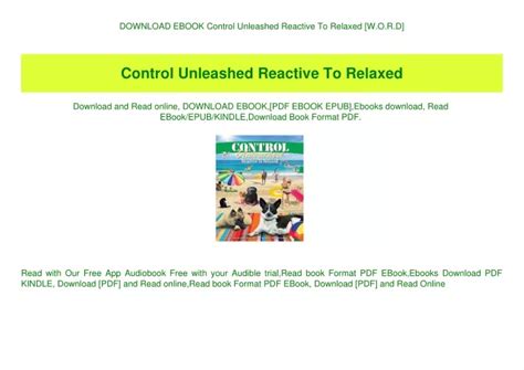 Ppt Download Ebook Control Unleashed Reactive To Relaxed [w O R D] Powerpoint Presentation