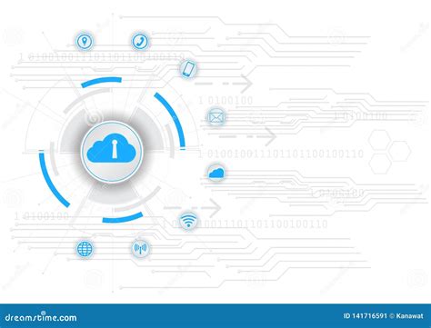 Safety Concept Digital Cloud Computing Cyber Security Abstract Hi Speed Internet Technology