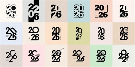 Plantilla De Diseño Del Gran Conjunto De Números 2026 Vector Premium