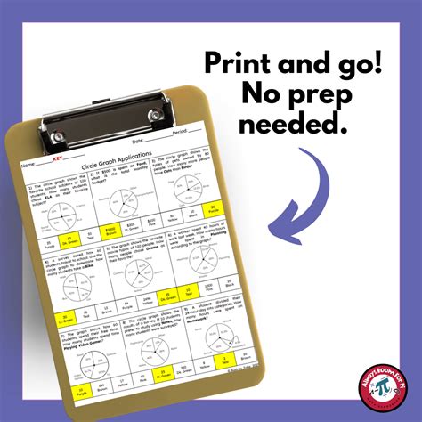 7 6g Circle Graph Word Problems Using Percentages Color By Number Printable Worksheet Pie Charts