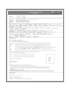 2020 2026 India Hdfc Bank Nri Customer Updation Form For Re Kyc Blank
