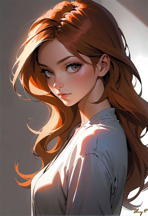 Redhead Woman Anime 23305 1 By Johnnyp Ai On Deviantart