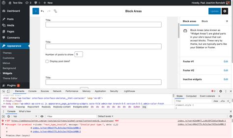 Widget Screen No Reaction When Clicking The Top Left Inserter Button · Issue 25176 · Wordpress