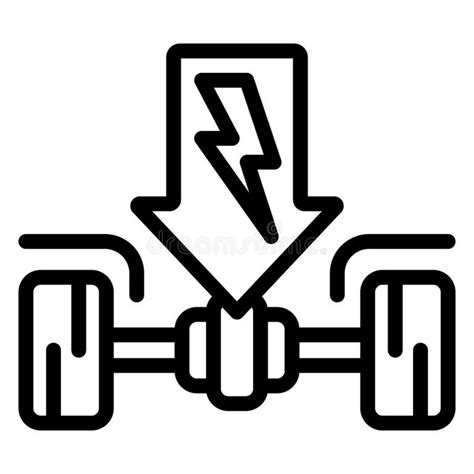 Ev Chassis With Wheels Line Icon Energy Power Concept Vector Graphics