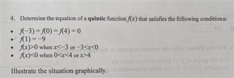 Solved 4 Determine The Equation Of A Quintic Function F X